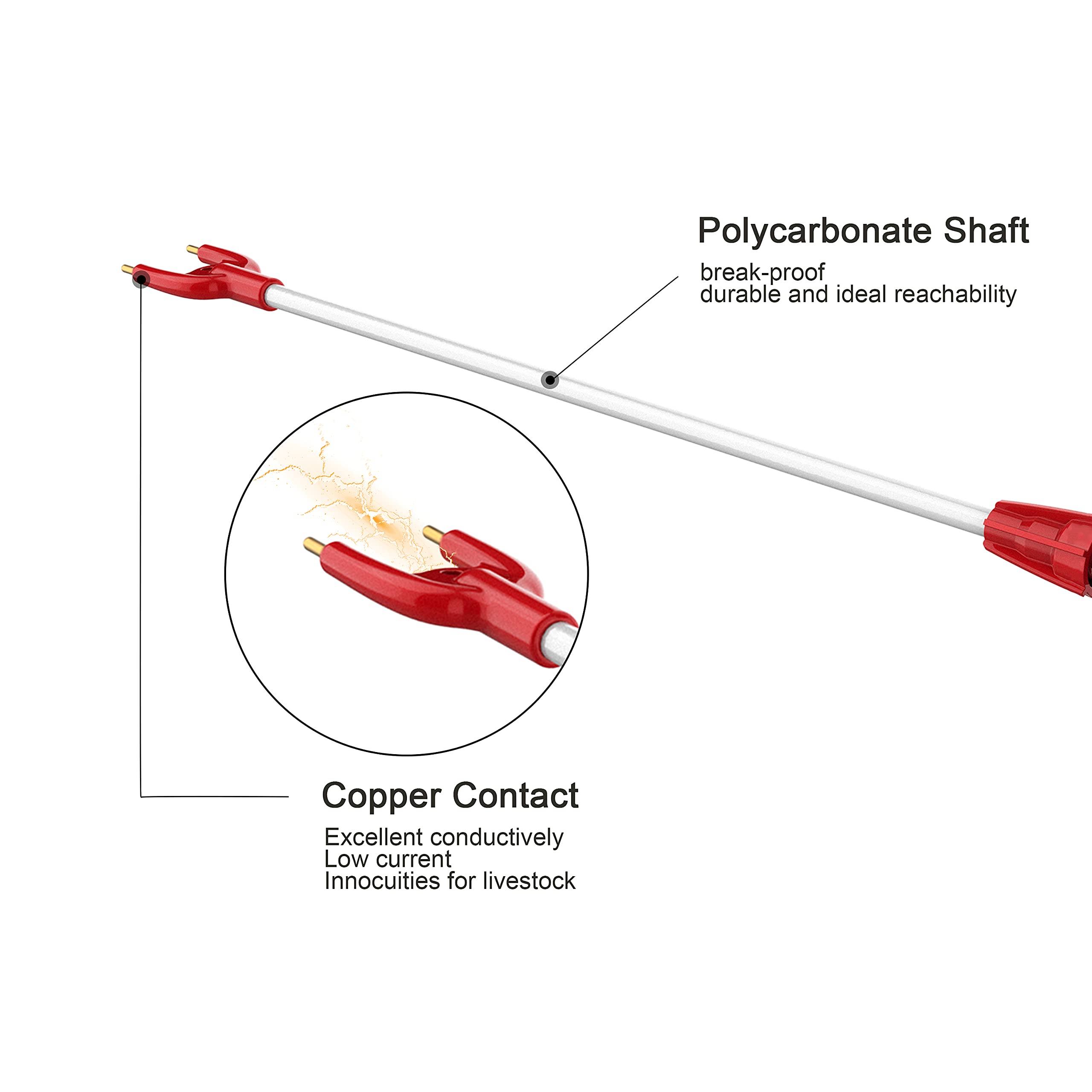 C Cattleya Cattle Prod for Dogs Cows, Liverstock Prod Rechargeable, Waterproof Electric Cattle Prod Stick for Cow Pig Goats (39 in.)