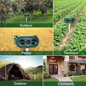 Solar Ultrasonic in Repellent Defender Rat, Squirrel, Deer, Raccoon, Skunk, Rabbit, Mole, Dog, Cat, Waterproof with Motion Detector