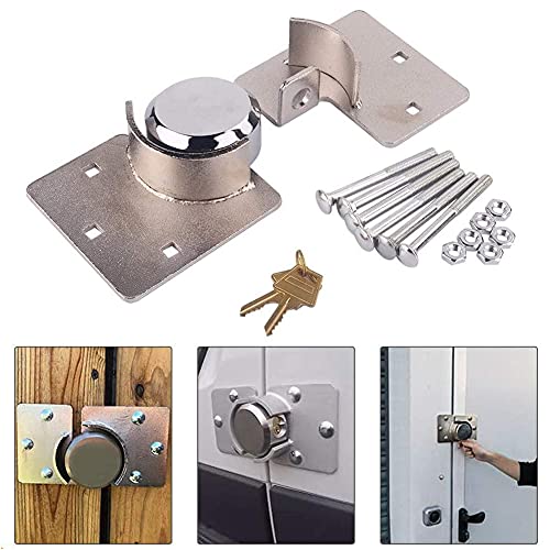 osea 2 Pack Van Door Padlock Heavy Duty Solid Steel Hasp 73MM Garage Shed Door Lock Security Padlock Nut with 4 Keys for Trucks, Gates, Vans and Vending Machines (A)