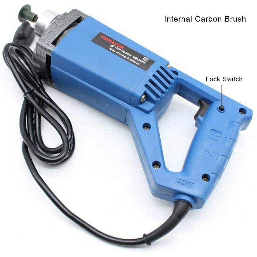 800W Electric Hand Held Concrete Vibrator Power Tool w/ 3.9Ft Shaft to Remove Air Bubbles