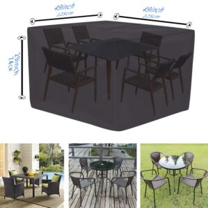 Bliifuu Patio Furniture Covers Waterproof, Square Patio Table and Chair Covers for All Weathers, Outdoor Furniture Covers for Patio Rattan Tables 49x49x29 inch