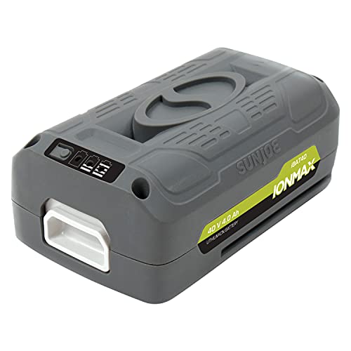 Snow Joe + Sun Joe iONMAX iBAT40-RM EcoSharp Lithium-Ion Battery, 40 Volt, 4.0 Ah, Gray (Certified Refurbished)