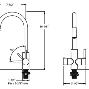 Westbrass KH41AK-20 HotMaster 4 in 1 Kitchen Faucet Kit with Dual Mode Pull Out Spray Head, DigiHot Instant Hot Water Tank and Two in-Line Water Filter System, Stainless Steel