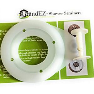 GrandEZ Shower Strainer-Our Hair Catcher Prevents Hair Clogs Immediately, Slips Right Over Your existing pop-up tub Drain or Covers Your Standing Shower Drain Without Moving Out of Place..