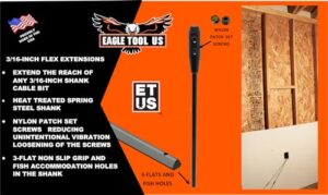 Eagle Tool US EX18752 Flex Shank Installer Drill Bit Extension, 3/16-Inch Shank by 52-Inch, Made in The USA