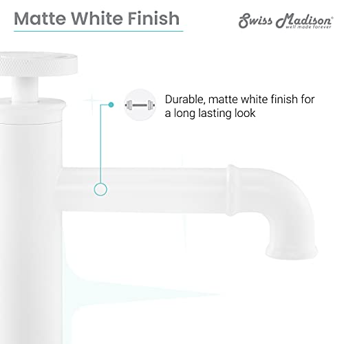 Swiss Madison Well Made Forever SM-BF80MW, Avallon 7 Single Handle, Bathroom Faucet in Matte White