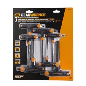 GEARWRENCH 7 Piece Metric T-Handle Ball End Hex Key Set - 83516