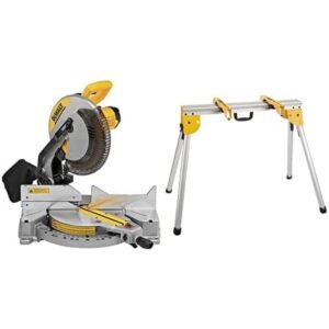 dewalt 12-inch miter saw, 15-amp, single bevel, compound with miter saw stand, heavy duty with miter saw mounting brackets (dws715 & dwx725b)