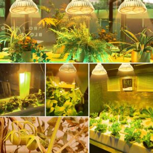 100W LED Grow Light Bulb, 2 Pack Full Spectrum 150 LED Plant Light Bulb for Indoor Plants, E26/27 Base Grow Light Bulbs, 160 Degree Warm Lighting Lamp for Flower Hydroponic Organic Growing Greenhouse