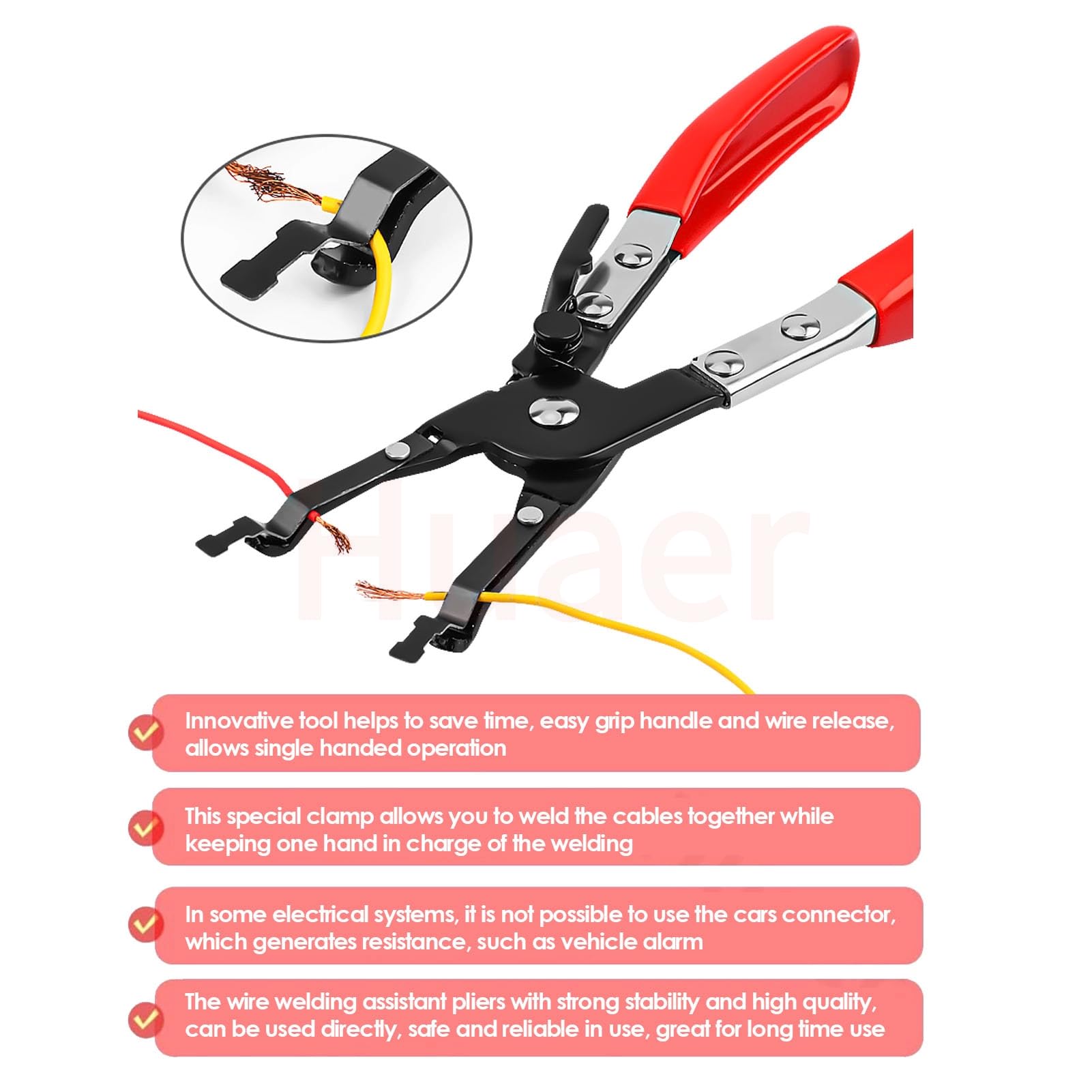 Akozon Car Soldering Pliers, Metal Soldering Plier Multi-Function Wire Welding Clamp Pick‑Up Aid Tool Wire Welding Pliers For Automobile Maintenance Repairing Tool