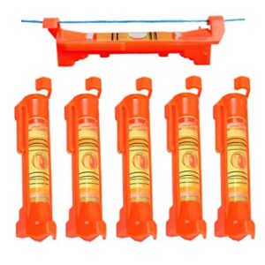 5pcs hanging line level string levels tools used for layout brick working, site lining, flooring decking, ground, shed base, backyard, fence, pier drainage slopes etc. (red, set b)