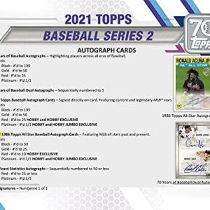 2021 Topps Series 2 Baseball Factory Sealed Hobby Box 24 Packs of 14 Cards. 1 RELIC OR AUTO PER BOX. MASSIVE 344 Cards, Chase rookie cards of an Amazing Rookie Class such as Ke-Bryan Hayes, Jake Cronenworth, Zach McKinstry, Estevan Florial, Shane McClanah