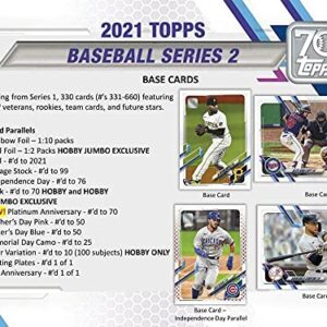 2021 Topps Series 2 Baseball Factory Sealed Hobby Box 24 Packs of 14 Cards. 1 RELIC OR AUTO PER BOX. MASSIVE 344 Cards, Chase rookie cards of an Amazing Rookie Class such as Ke-Bryan Hayes, Jake Cronenworth, Zach McKinstry, Estevan Florial, Shane McClanah