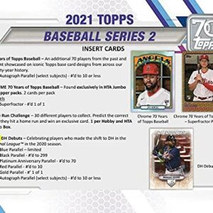 2021 Topps Series 2 Baseball Factory Sealed Hobby Box 24 Packs of 14 Cards. 1 RELIC OR AUTO PER BOX. MASSIVE 344 Cards, Chase rookie cards of an Amazing Rookie Class such as Ke-Bryan Hayes, Jake Cronenworth, Zach McKinstry, Estevan Florial, Shane McClanah