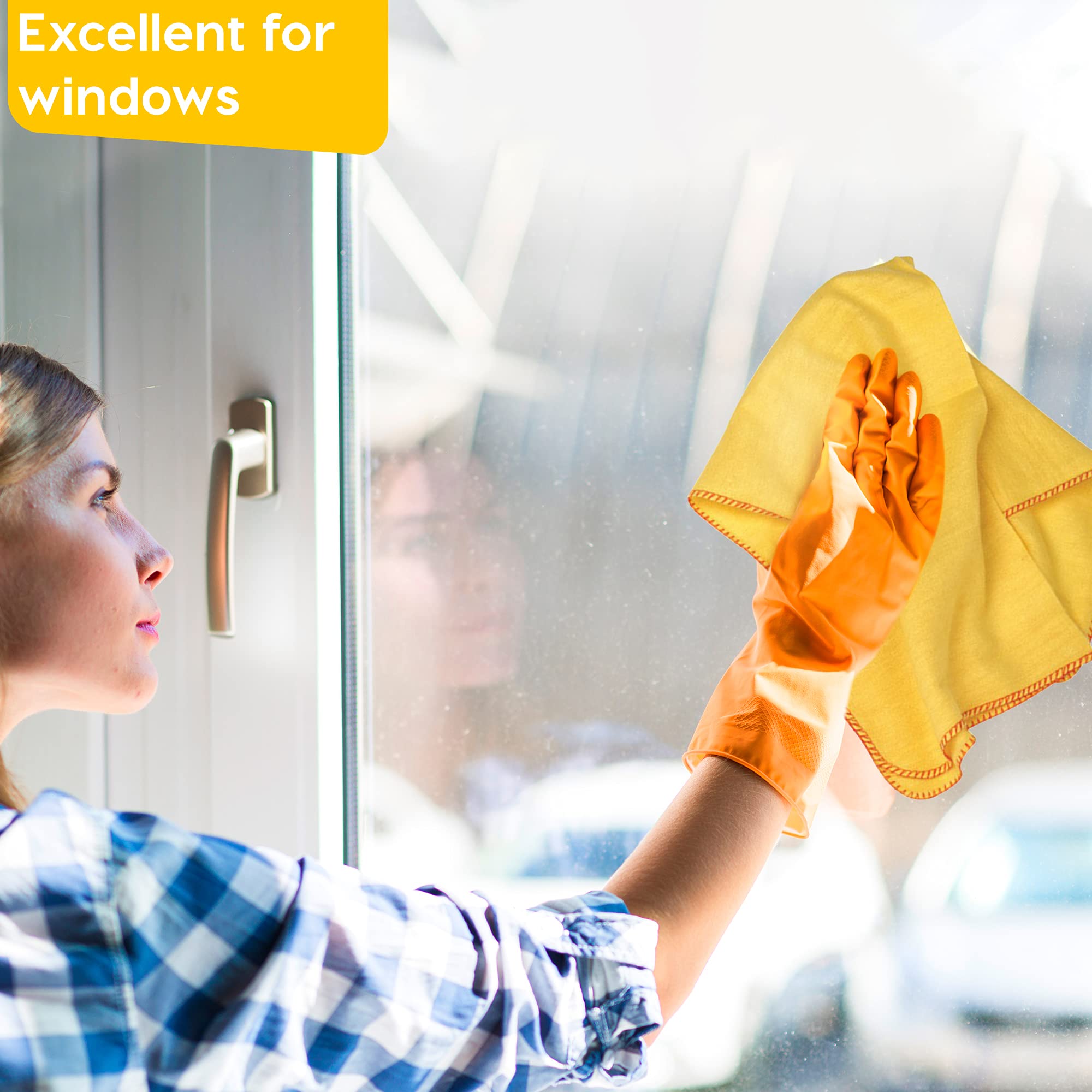 Nabob Wipers Yellow Dusting Cloth Rag 100% Cotton Washable, Duster Cloth for Cleaning Wiping (12 Pack)