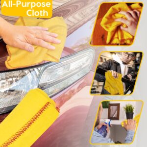 Nabob Wipers Yellow Dusting Cloth Rag 100% Cotton Washable, Duster Cloth for Cleaning Wiping (12 Pack)