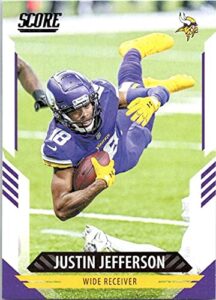 2021 score #150 justin jefferson minnesota vikings football card