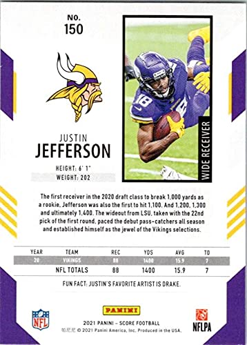 2021 Score #150 Justin Jefferson Minnesota Vikings Football Card