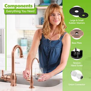 Express Water Deluxe Water Filter Faucet – Brushed Copper Faucet – 100% Lead-Free Drinking Water Faucet – Compatible with Reverse Osmosis Water Filtration Systems