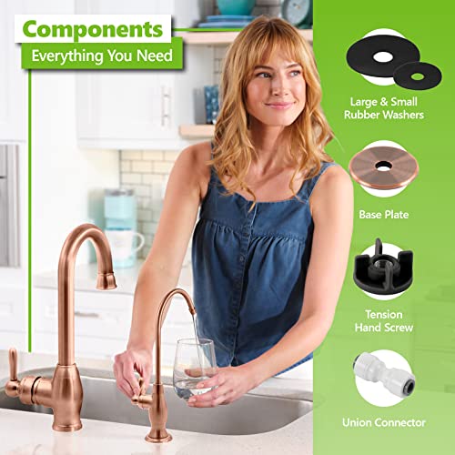 Express Water Deluxe Water Filter Faucet – Brushed Copper Faucet – 100% Lead-Free Drinking Water Faucet – Compatible with Reverse Osmosis Water Filtration Systems