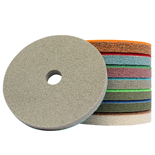 4" Diamond Sponge Fiber Polishing Pad 300-10000 Grit - Polishing Tile Stone Marble Concrete Ceramics Glass 7set