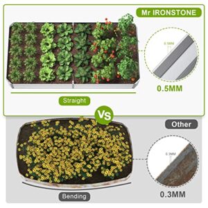 Mr IRONSTONE Galvanized Raised Garden Bed Outdoor for Vegetables Flowers Herb, Large Heavy Metal Planter Box Steel Kit with Metal Stake to Fix, 4×8×1ft