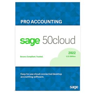 sage software 50 pro u.s. one year subscription cloud connected small business accounting software 2022