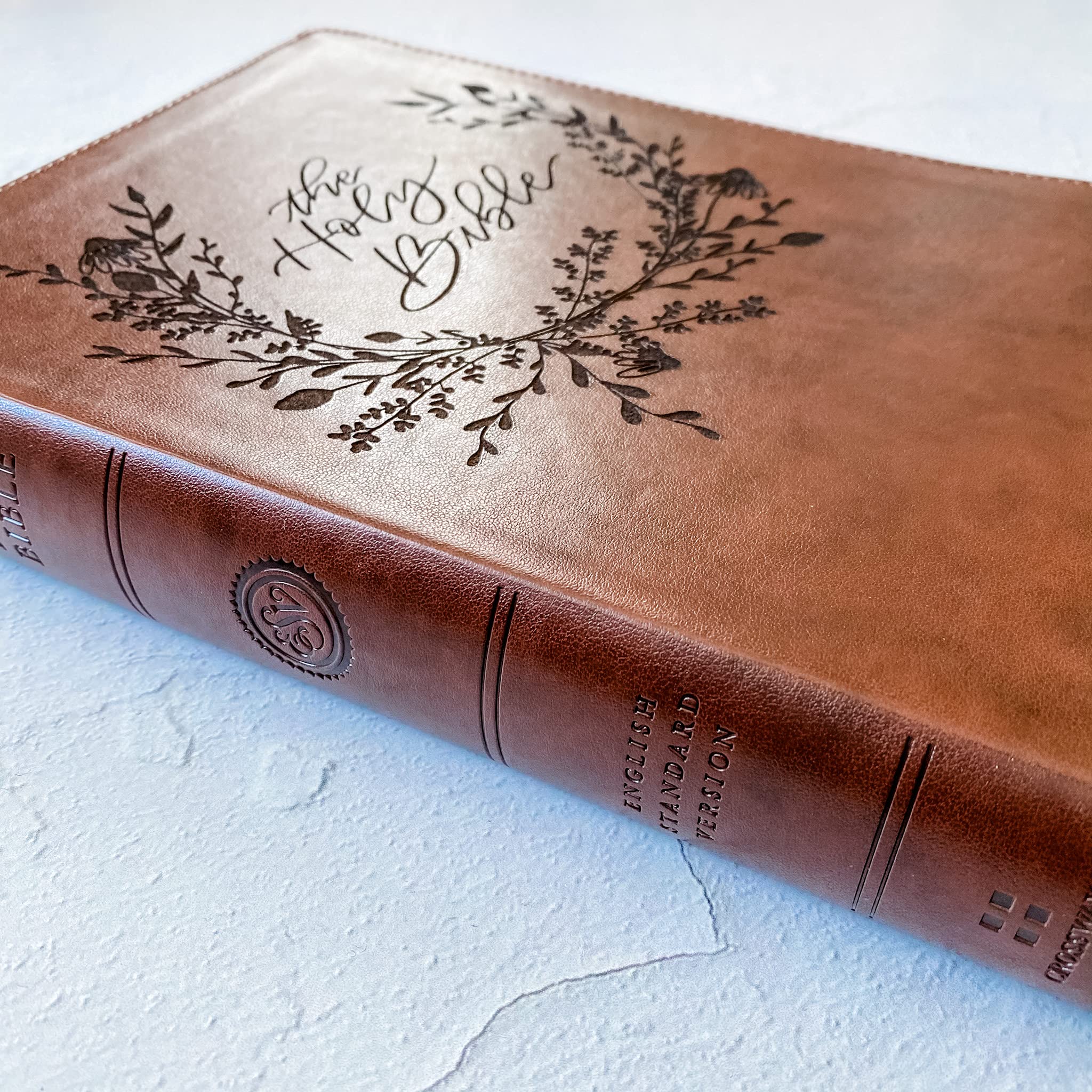 Hand Lettered and Laser Engraved ESV Wide Margin Bible, Personalized Gift, Custom Name Engraving Available