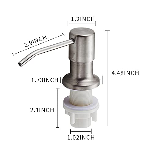 Kitchen Sink soap Dispenser, Detergent Separator kit Brontosaurus, 45-inch Tube Directly Connected to The soap Bottle, no Need to Refill (Brushed Nickel)