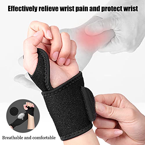 Wrist Support Braces for 3 Ways Wear,Adjustable Wrist Compression Strap for Arthritis Tendonitis Joint Pain Relief,Wrist Splint Guard for Carpal Tunnel Sport Support,Fit Women Men Left Right Hand