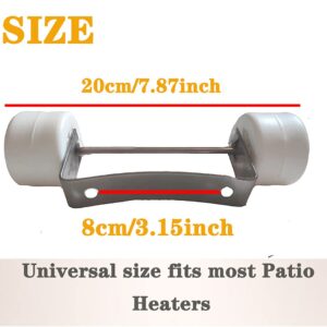 Spotimlody Patio Heater Wheels Replacement Tall Heater Wheel Set,One Size Fits Most Propane Gas Patio Heaters,Easy to Move& Install-Universal Movable Wheel (White Wheels+ Stainless Steel Bracket)