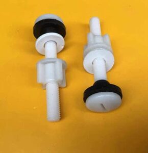 toilet seat bolts, 4" universal toilet seat screws nuts & bolts plastic with rubber washers replacement, for top mount toilet seat hinges