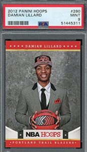 damian lillard 2012 panini hoops basketball rookie card #280 graded psa 9