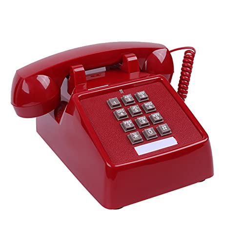 Benotek Landline Phone for Home Retro Amplified Single Line Corded Desk Telephone with Extra Loud Ringer Land Line House Phone Old Fashion Telephones for Seniors (Red), black