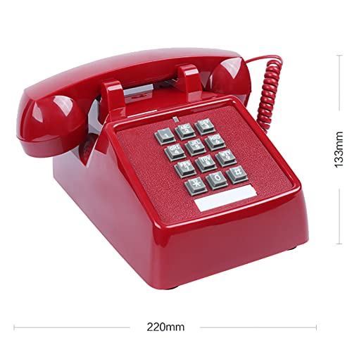 Benotek Landline Phone for Home Retro Amplified Single Line Corded Desk Telephone with Extra Loud Ringer Land Line House Phone Old Fashion Telephones for Seniors (Red), black