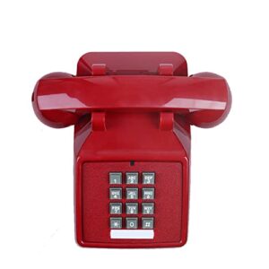 Benotek Landline Phone for Home Retro Amplified Single Line Corded Desk Telephone with Extra Loud Ringer Land Line House Phone Old Fashion Telephones for Seniors (Red), black