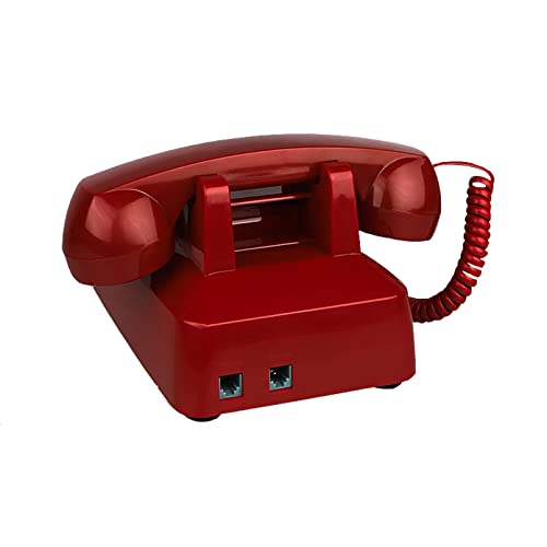 Benotek Landline Phone for Home Retro Amplified Single Line Corded Desk Telephone with Extra Loud Ringer Land Line House Phone Old Fashion Telephones for Seniors (Red), black