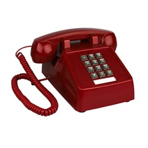 Benotek Landline Phone for Home Retro Amplified Single Line Corded Desk Telephone with Extra Loud Ringer Land Line House Phone Old Fashion Telephones for Seniors (Red), black