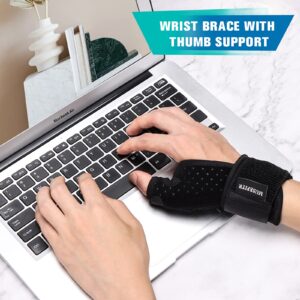 Thumb Splint Brace for Right and Left Hand-Reversible Wrist and Thumb Brace Support for Trigger Thumb, Arthritis, Tendonitis,Thumb Tenosynovitis, Sprained Thumb-Universal Size for Women and Men