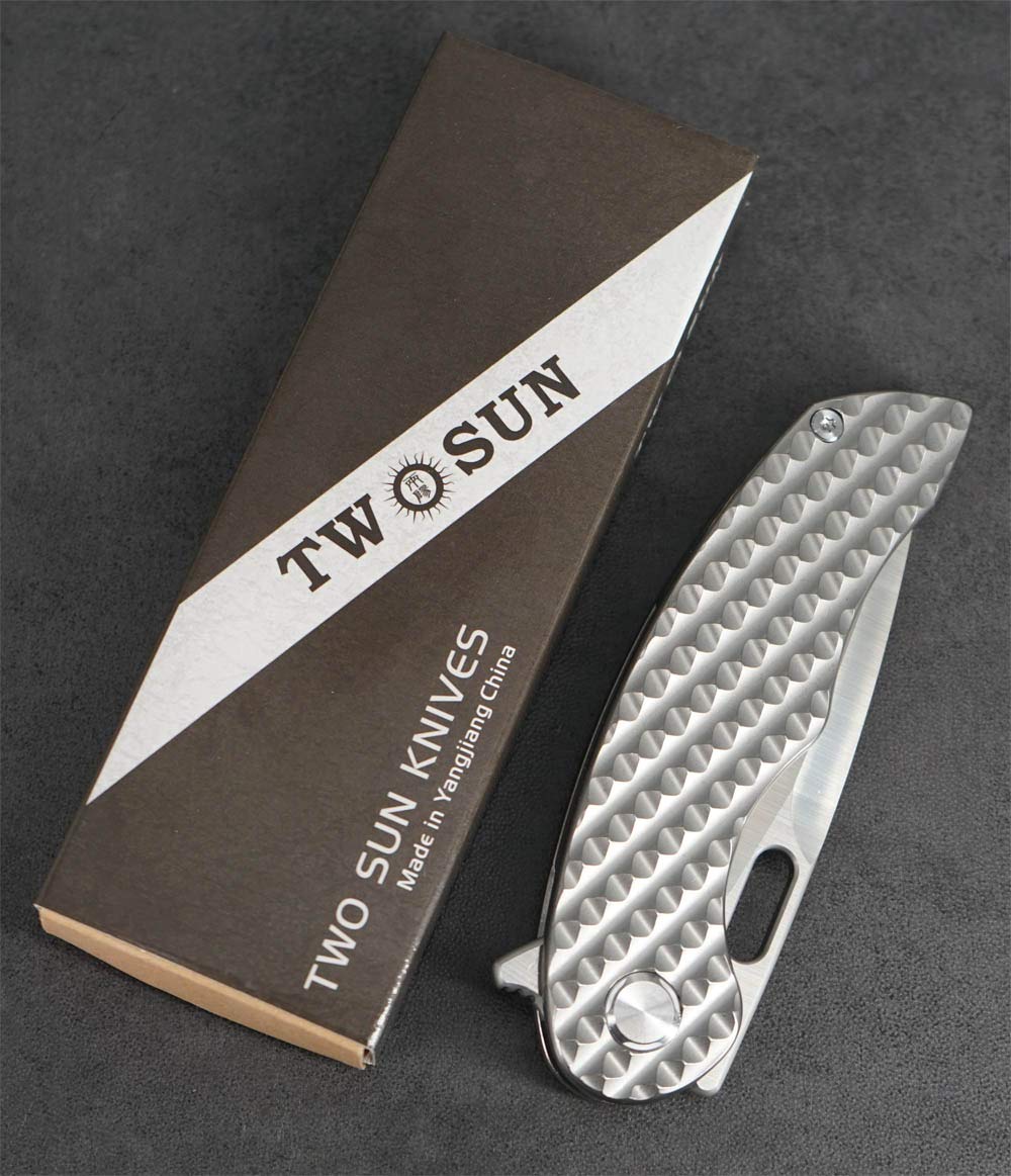 TwoSun M390 Blade TC4 Titanium Handle Pocket Folding Knife TS177 Maverick