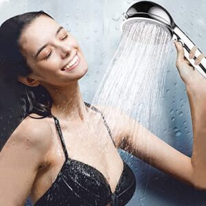 Nosame Newest 6+1 Handheld Shower Head with ON/Off Switch Set High Flow Water Saving ECO Flow Handheld Showerheads with Hose and Brakets for Baby, Pet, RV and Gift,Chrome