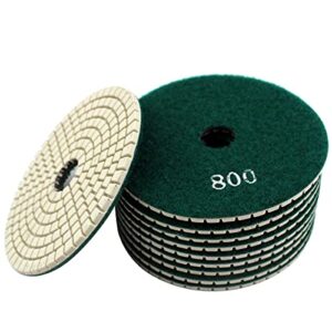 4" diamond polishing pads wet 800 grit - polishing tile stone marble granite concrete ceramics glass 10pcs