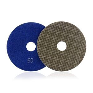 4" electroplated diamond polishing pads 60 grit - wet dry sanding tile stone marble granite concrete ceramics glass