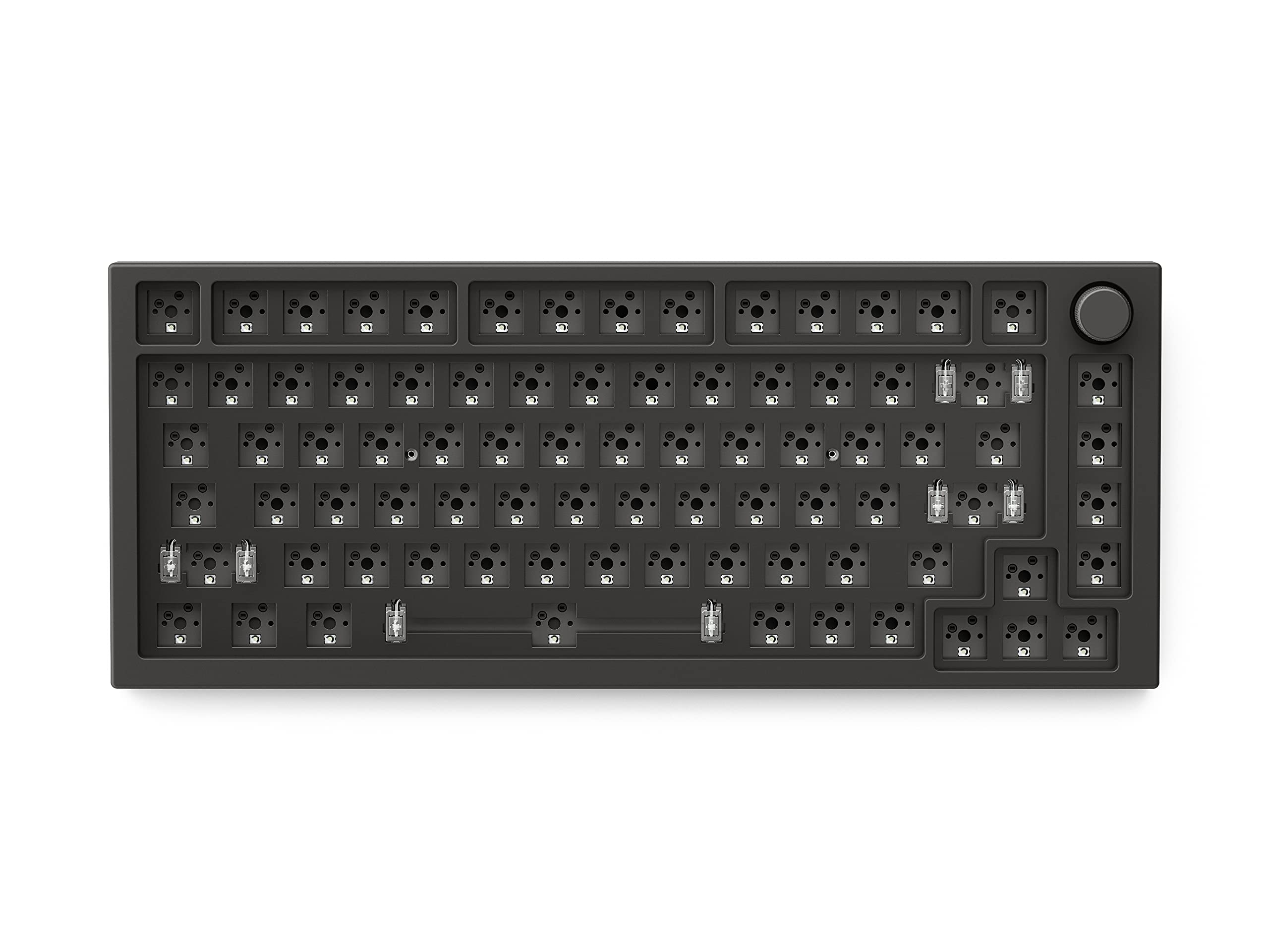 Glorious Gaming GMMK PRO 75% Barebones Black (Frame Only) - Modular Mechanical Gaming Keyboard, TKL Size (75%), 3.3lb Frame, RGB, Fully Customisable, 5-Pin Switch Support