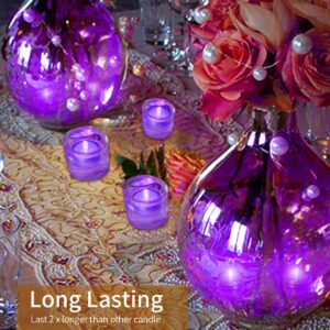 SHYMERY Submersible LED Light,Purple Waterproof Flameless Candle Tea Lights,Underwater Battery Operated Seasonal Festival Celebration Light for Table,Wedding Centerpieces, Party,Pack of 12