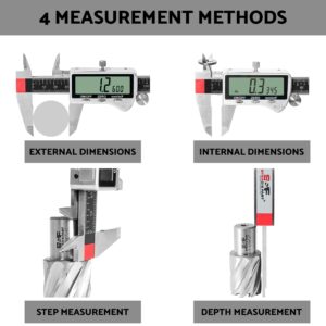 Caliper Measuring Tool 6 inch / 150 mm, Digital Caliper with Extra Large LCD Screen, Digital Micrometer Caliper Vernier IP54 by S&F STEAD & FAST