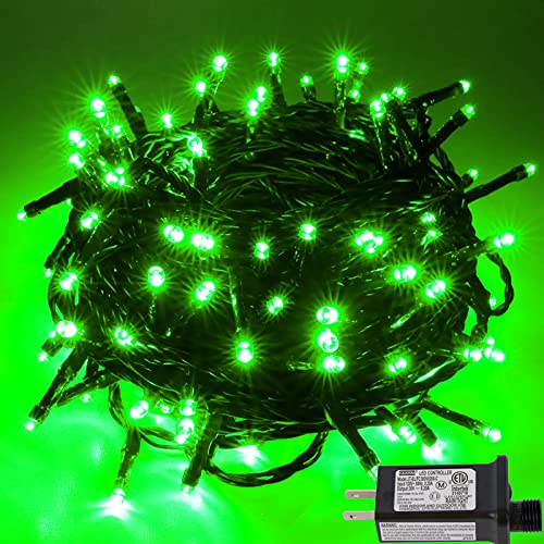 Pooqla Green String Lights St Patrick's Day Decoration, 200 LED 66 ft Indoor Outdoor LED Green Lights, 8 Modes Twinkle Fairy Lights for Yard Patio Wedding Party St Patrick's Day Decoration