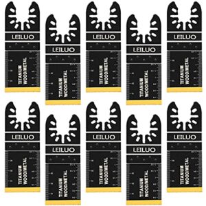 10 pc titanium oscillating multitool blades leiluo oscillating tool blades for nails wood plastic and hard material oscillating saw blade fit dewalt rockwell milwaukee makita ryobi