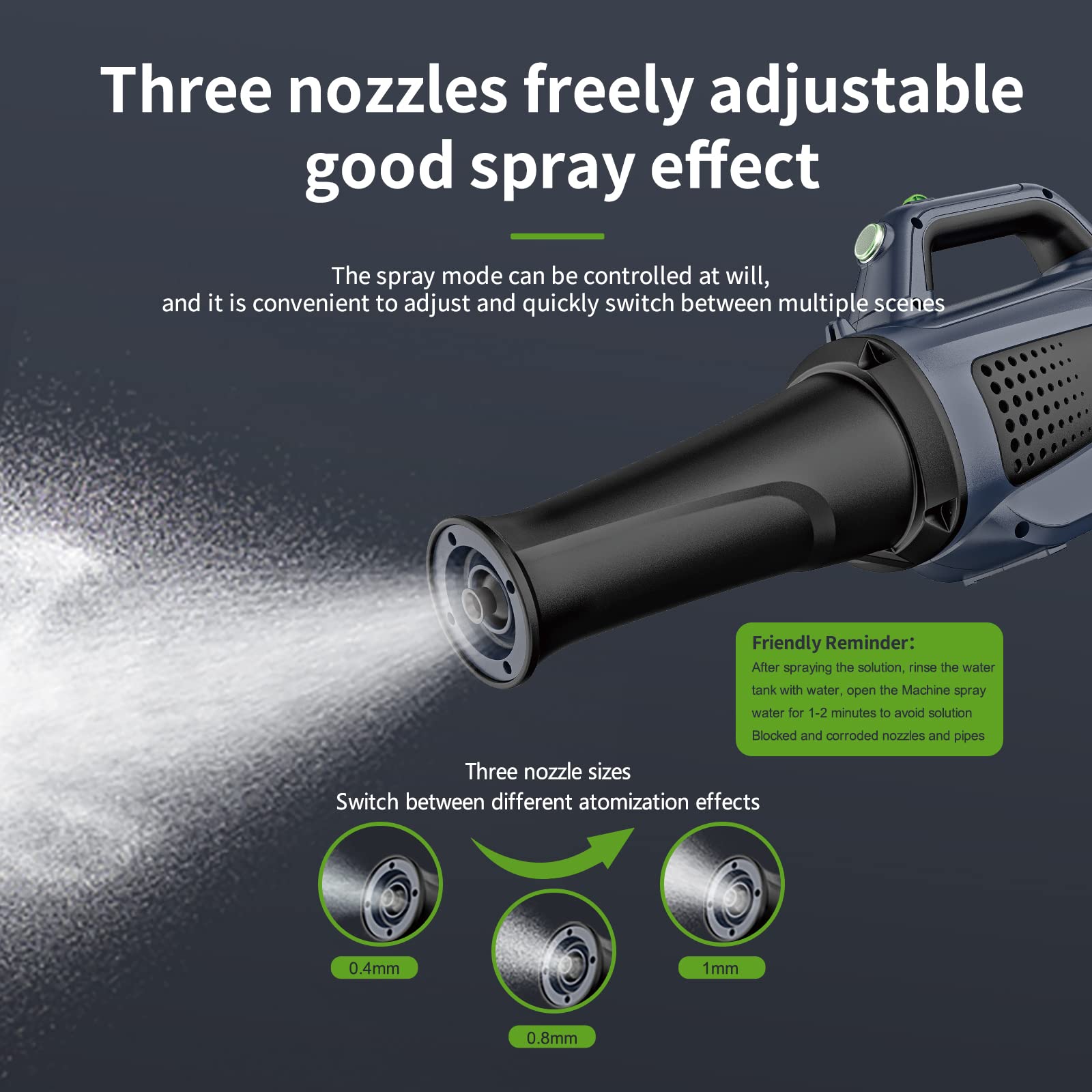 SEHGOUN Disinfection Fogger,6 Position Spray Regulator 25ft Effective Spray Range with 2L/0.53 Gallon Tank,2 Pcs Rechargeable Lithium Battery,Essential Product for Disinfection and Epidemic Prevention