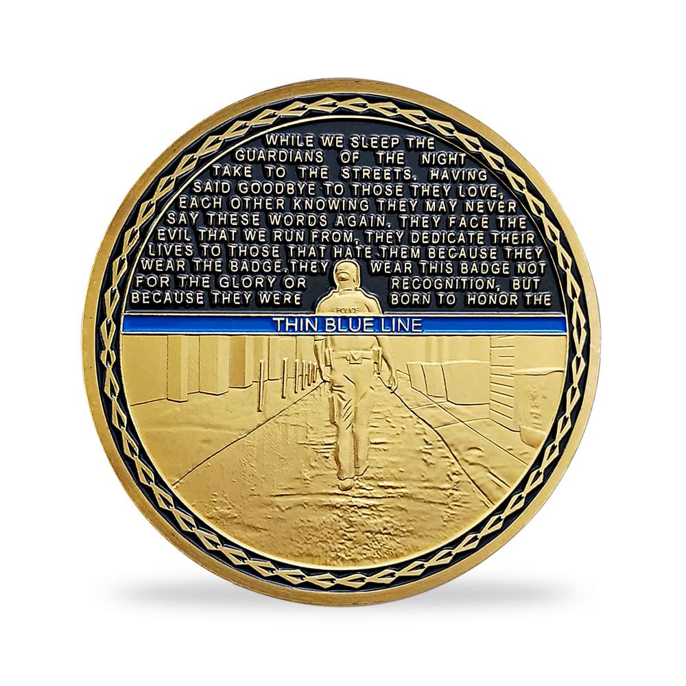 E-Coin Police Lives Matter Challenge Coin Thin Blue Line Law Enforcement Coin